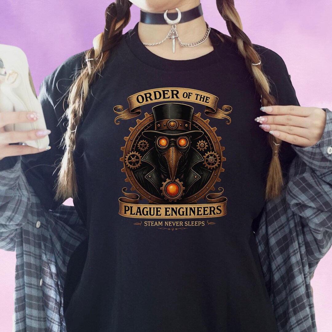 Steampunk Plague Doctor T-shirt, Gothic Order of the Plague Engineers ...