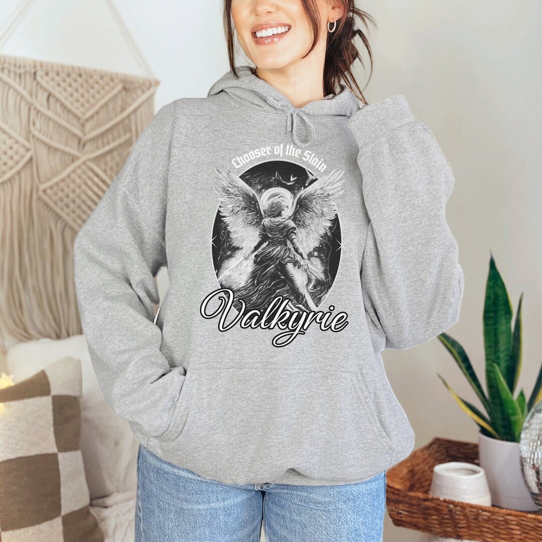 Norse Valkyrie Hoodie: Viking-inspired Graphic Hoodie for Fantasy ...
