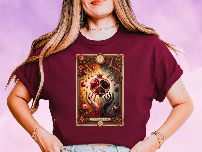 Greek Mythology T-shirt, Gothic Persephone & Tarot Pomegranate Graphic ...