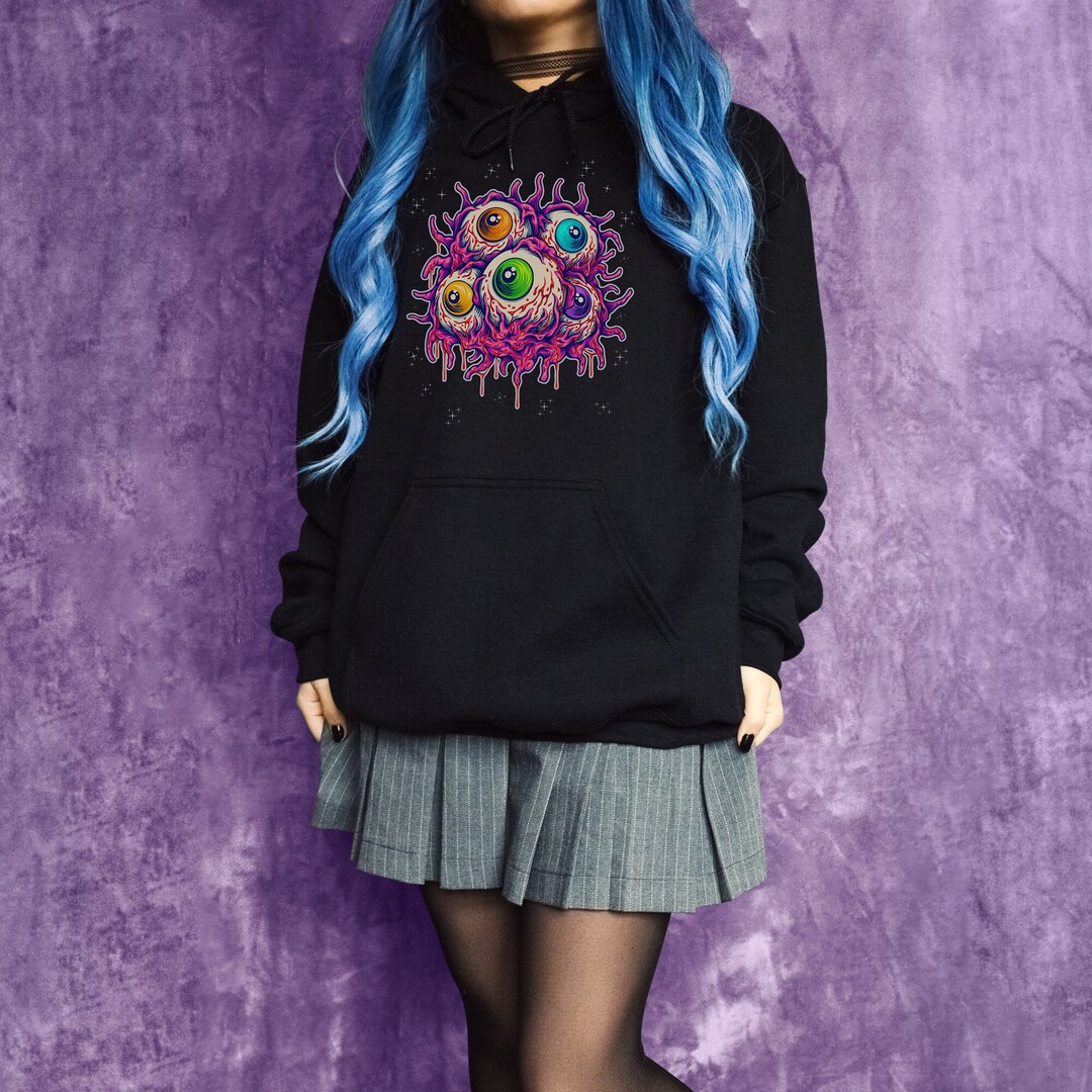 Weird Eyeball Hoodie, Weirdcore & Whimsigoth Clothing, Pastel Goth ...