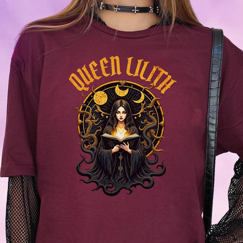 Queen Lilith T-shirt, Gothic Goddess Tee, Witchy & Occult Clothing ...