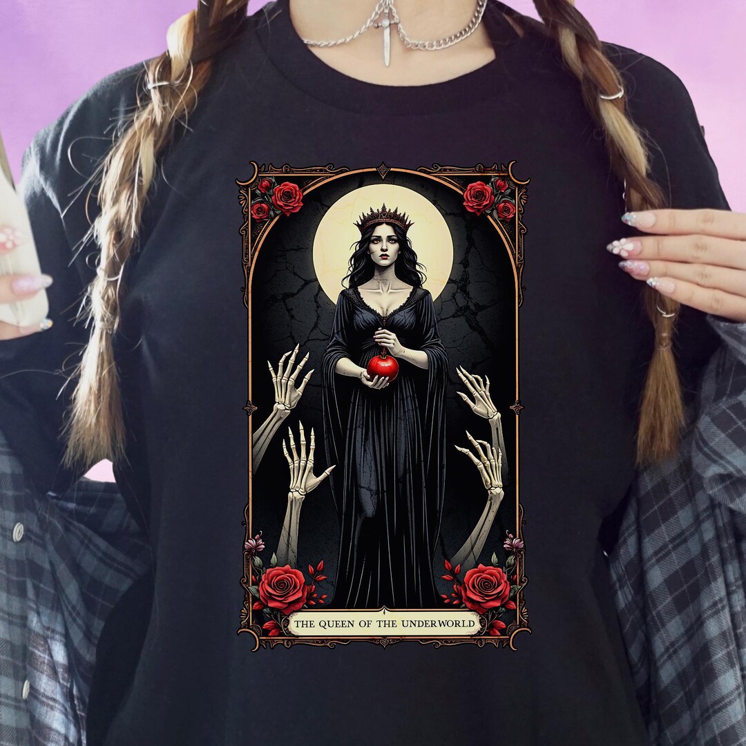 Gothic Persephone Tarot Card T-shirt, Queen of the Underworld Tee, Dark ...