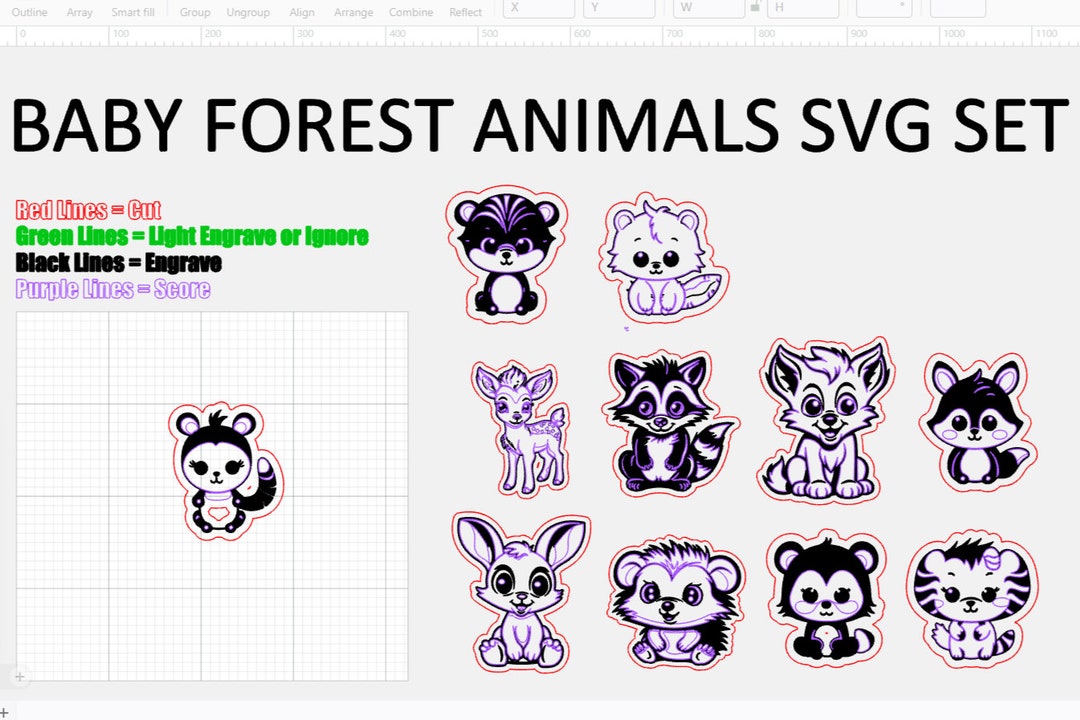 Baby Forest Animal SVG Set for Laser Cutting - CNC, Nursery Décor, DIY ...
