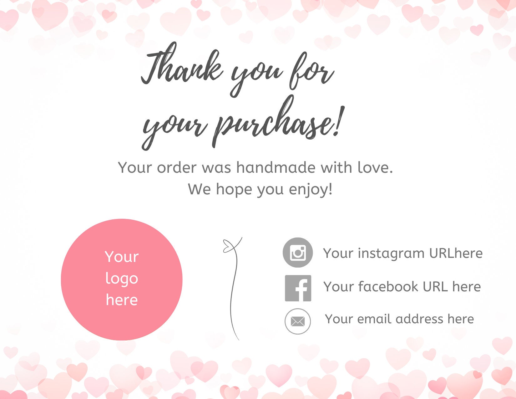 Business Thank You Card Template - Etsy