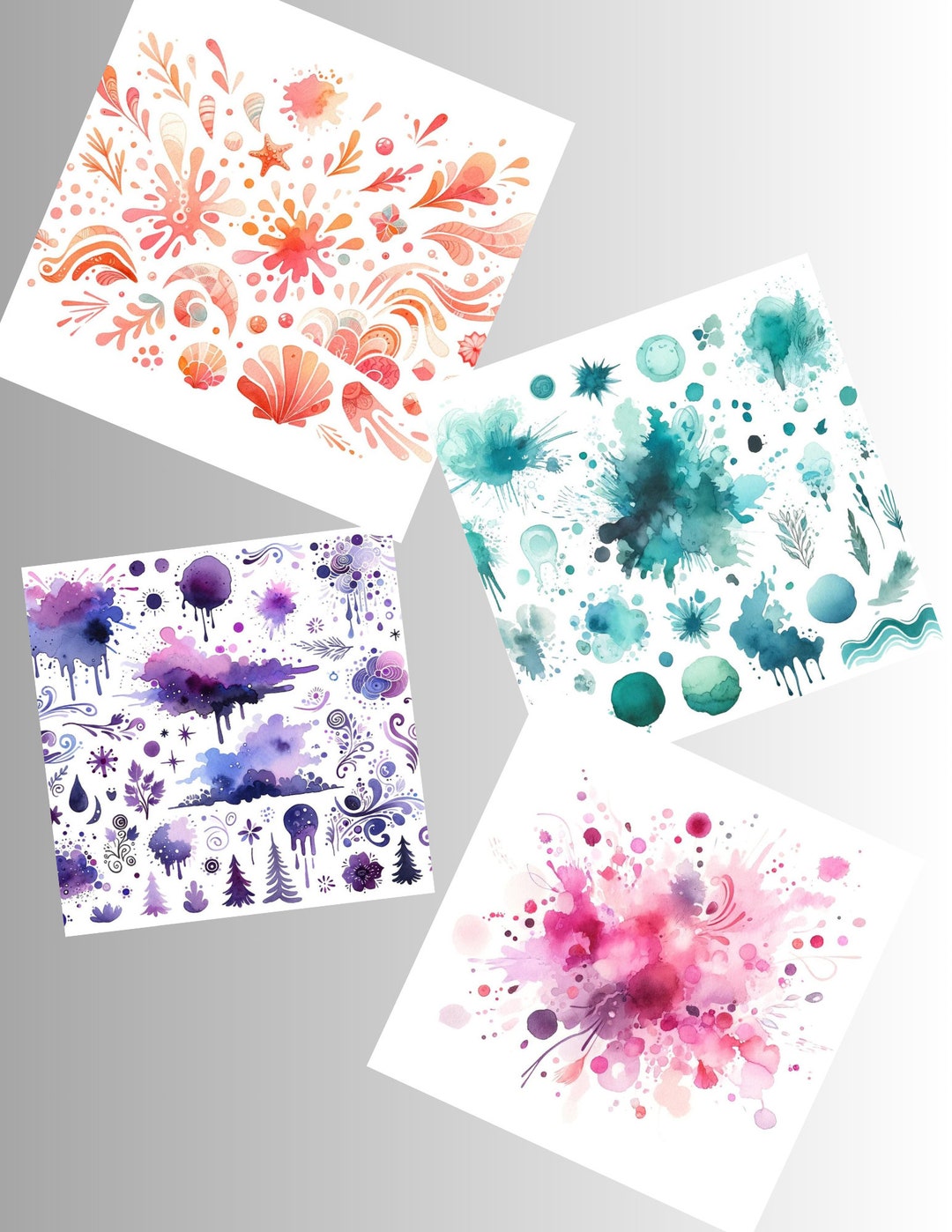 Reverse Coloring for Mindfulness- Watercolor Splash Art Digital Pages ...