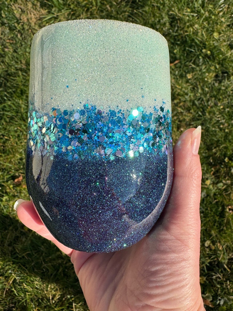 Personalized Glitter Wine Tumbler - Etsy