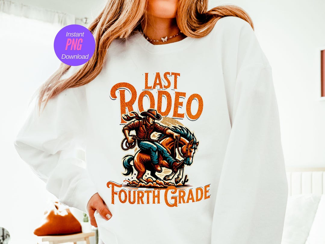 Last Rodeo Fourth Grade Last Day of School PNG, Retro Western 4th Grade ...