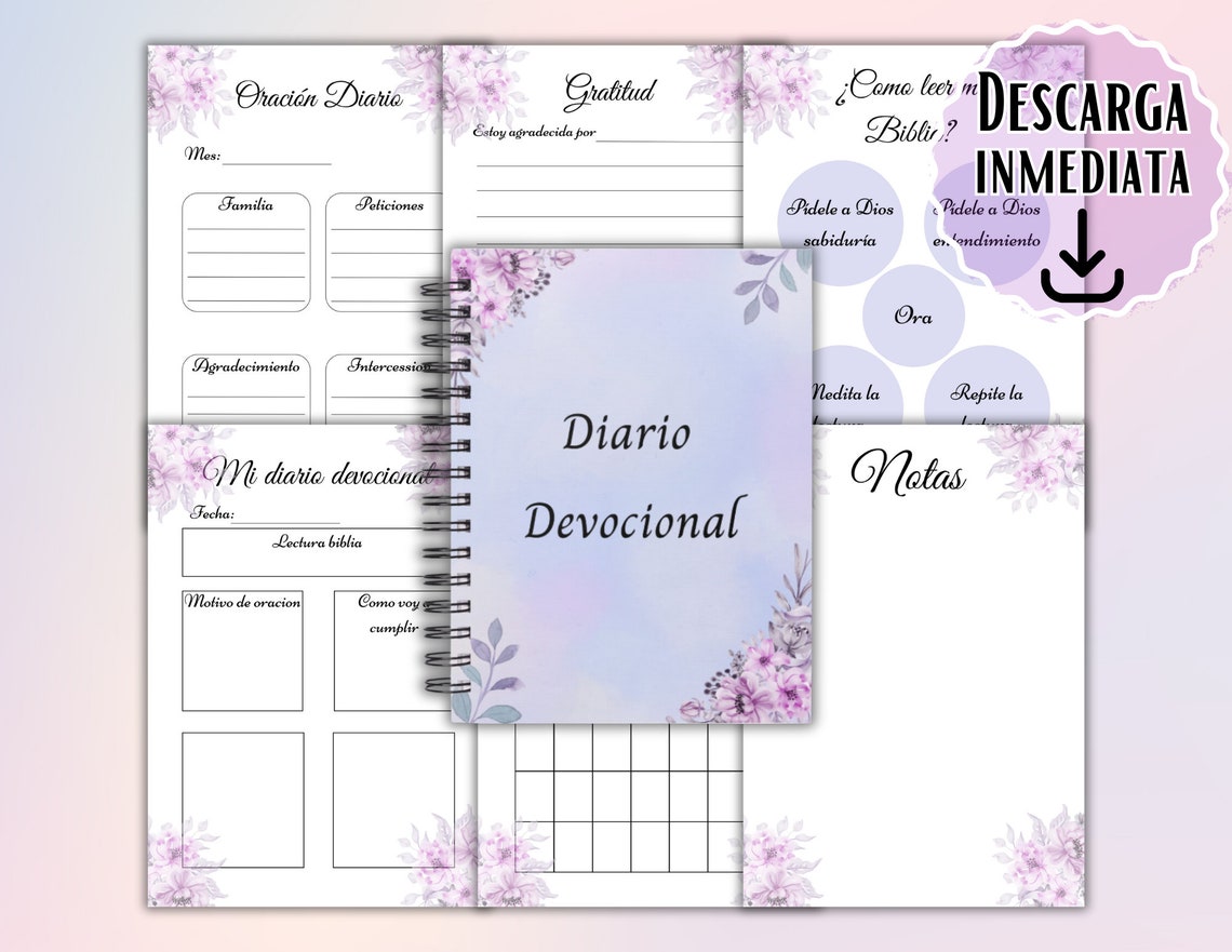 Diario Devocional Para Mujeres Imprimible, Diario Cristiano En Español, Diario Espiritual Mujer ...