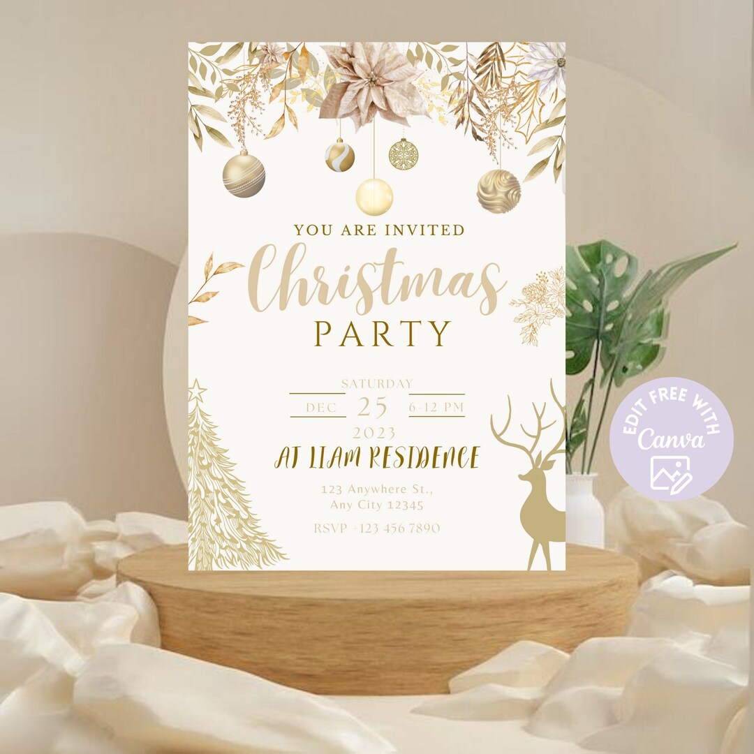 Christmas Party Invitation, Christmas Party Invite, Printable Christmas ...