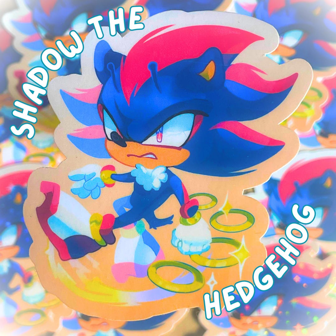 Shadow the Hedgehog- Vinyl Matt Sticker Handmade and Weatherproof. - Etsy