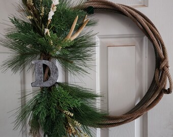 Winter Rustic Lasso Western Christmas Wreath Cowboy Christmas Lariat ...