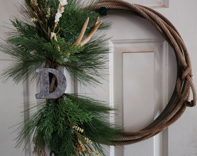 Winter Rustic Lasso Western Christmas Wreath Cowboy Christmas Lariat ...