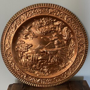 Vintage Copper Wall Plates. 16 Large Copper Wall Plaques Wall Decor ...