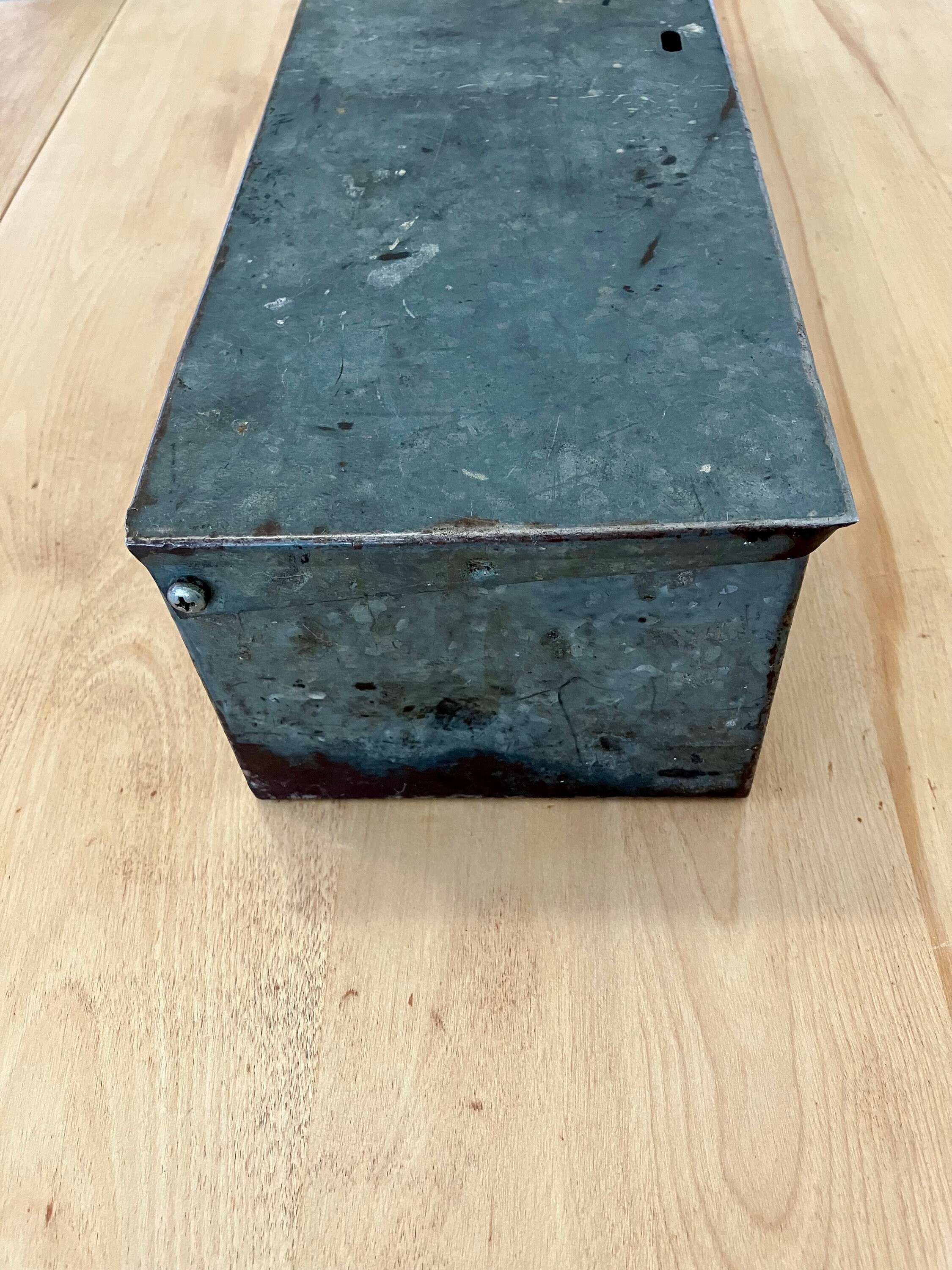 Metal Lock Box Vintage Industrial. Galvanized, Distressed, Rustic ...