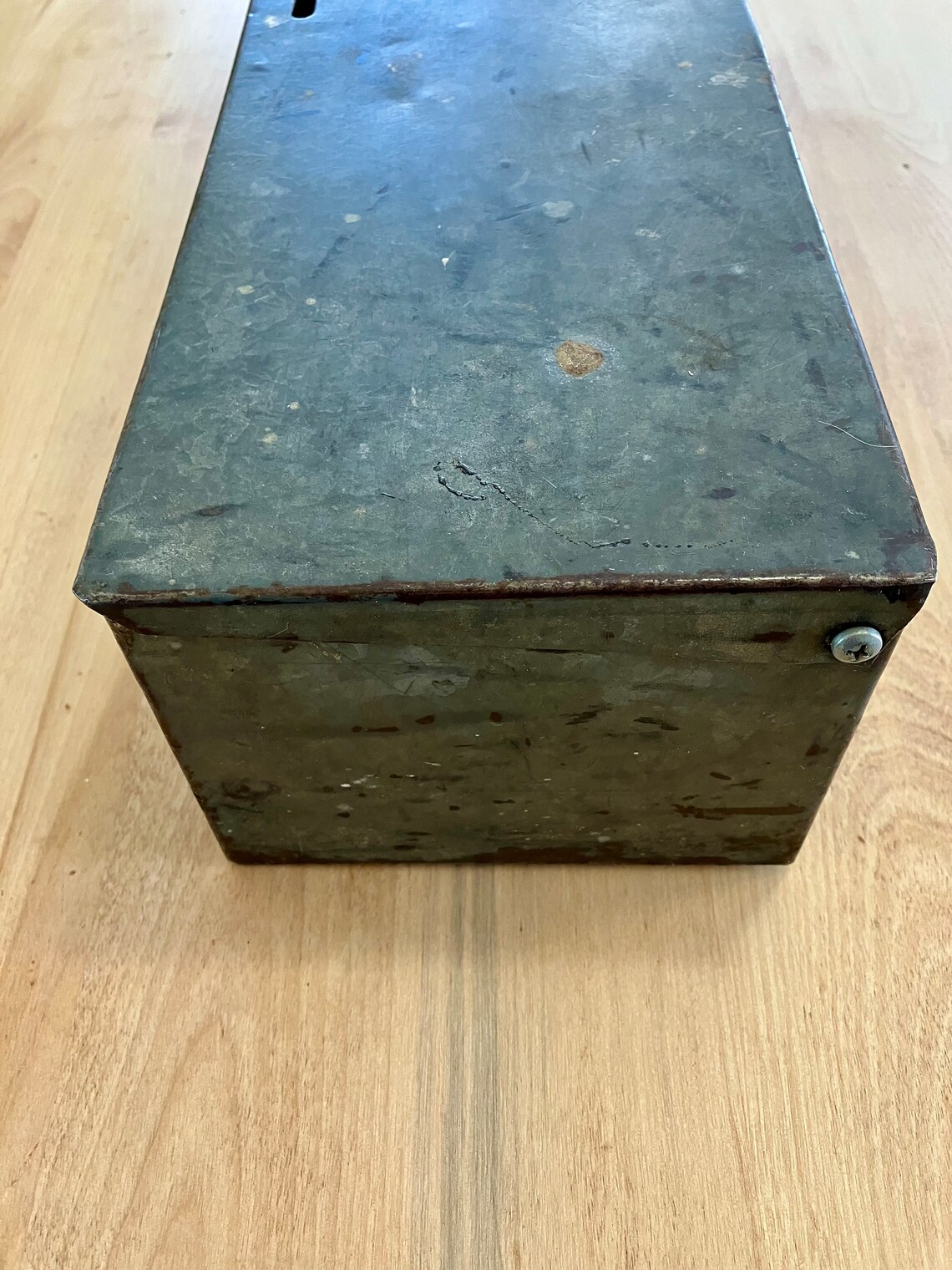 Metal Lock Box Vintage Industrial. Galvanized, Distressed, Rustic ...