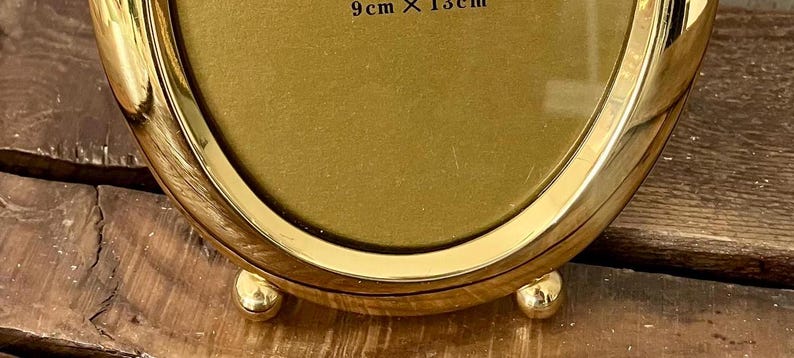Brass Oval Frame, 3 1/2 X 5 Photo Frame, Vintage Brass Frame. Easel ...