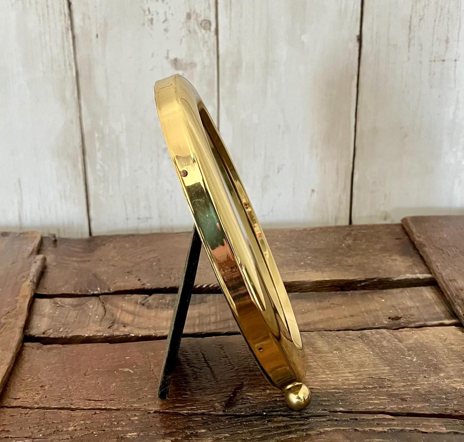 Brass Oval Frame, 3 1/2 X 5 Photo Frame, Vintage Brass Frame. Easel ...