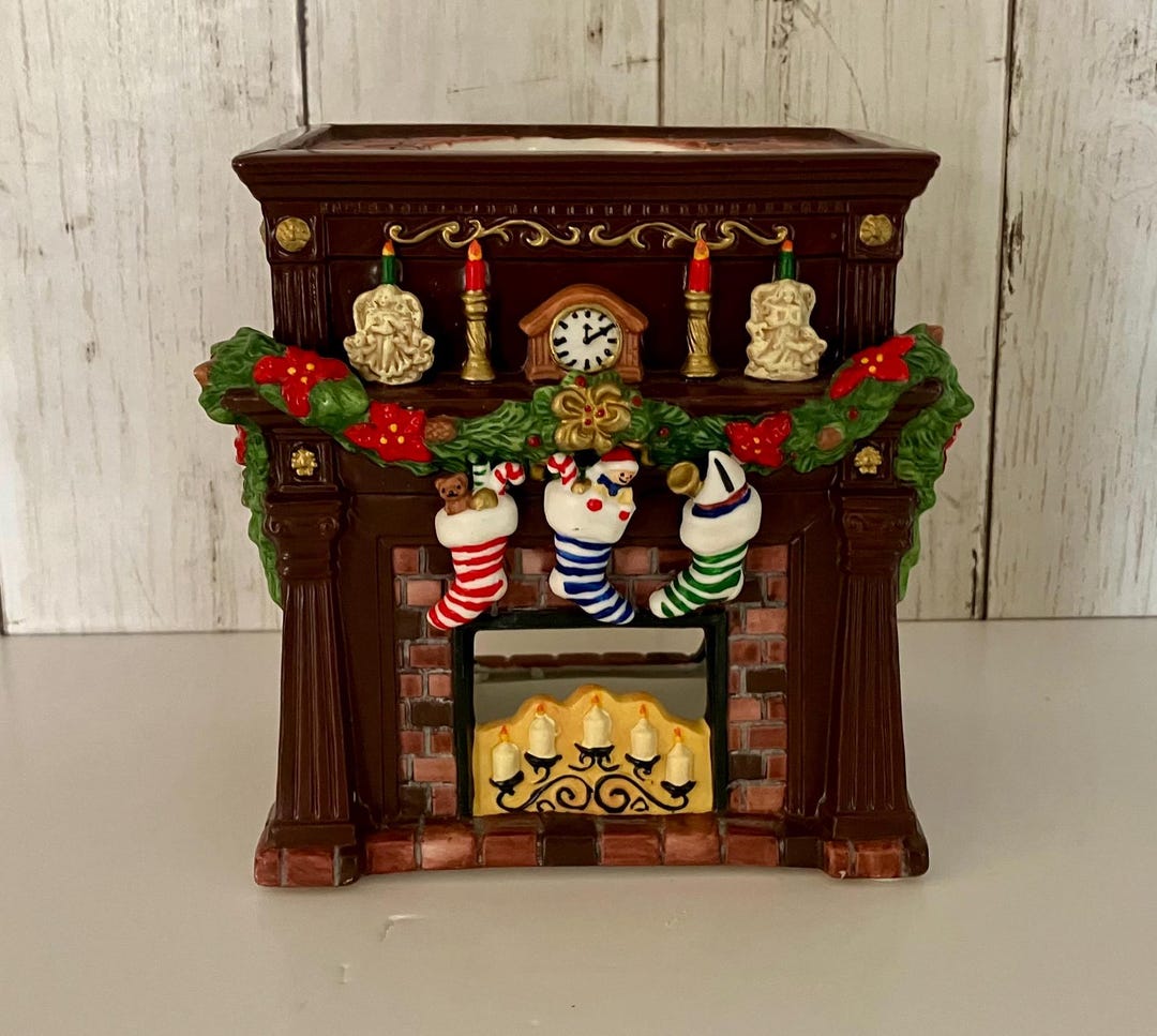 Vintage Christmas Fireplace Wax Melter by Party Lite. hearthside Aroma ...