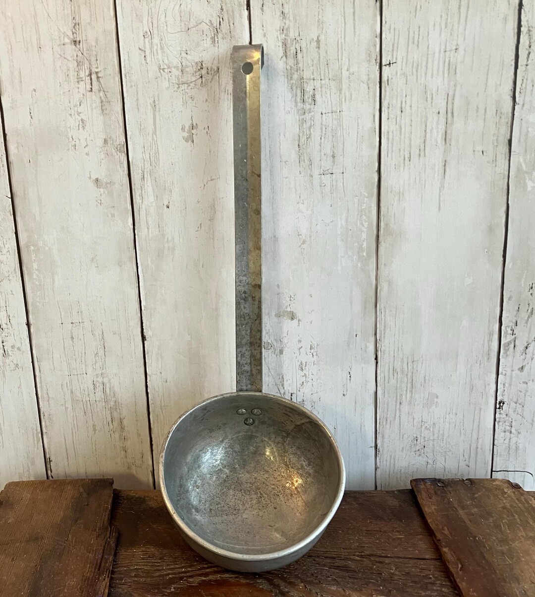 Vintage Large Water Dipper, Ladle, Spoon. Aluminum Dipper, 50's Rustic ...