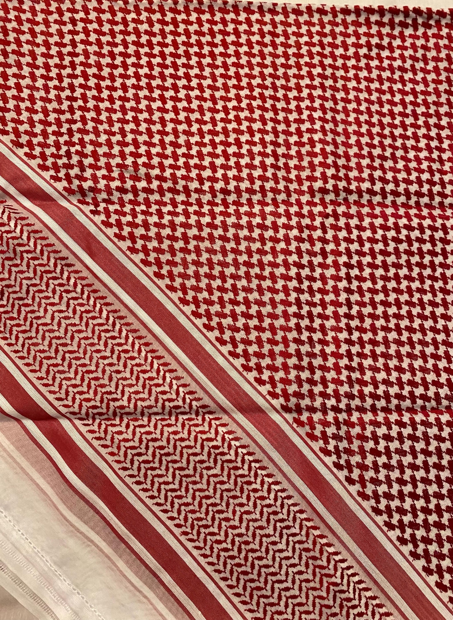 Palestinian Kuffiyeh White Shemagh Scarf Traditional Keffiyeh Kufiya ...