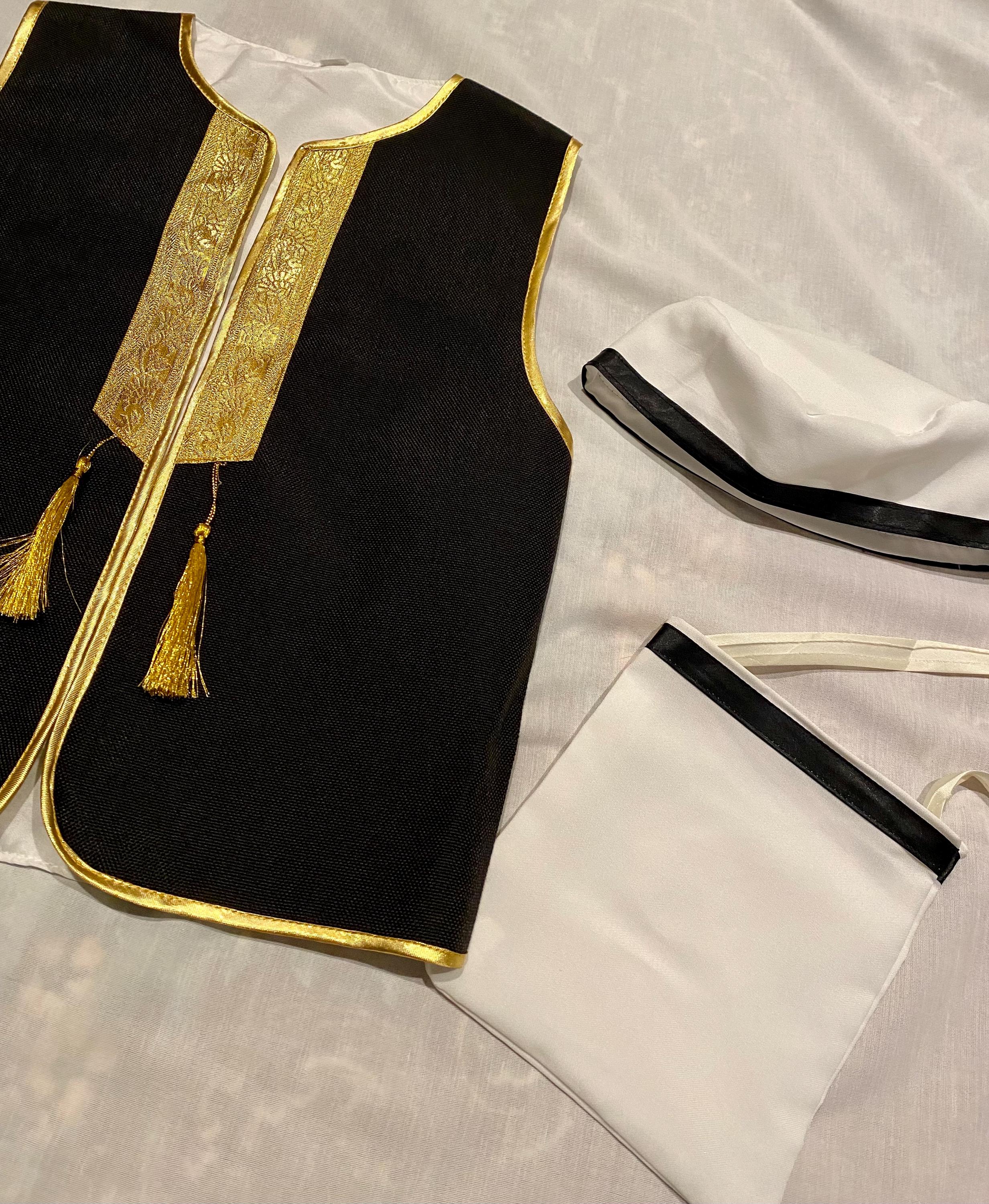 Kids Thobe With Matching Vest, Bag and Cap | Muslim Toddler Abaya Baby ...