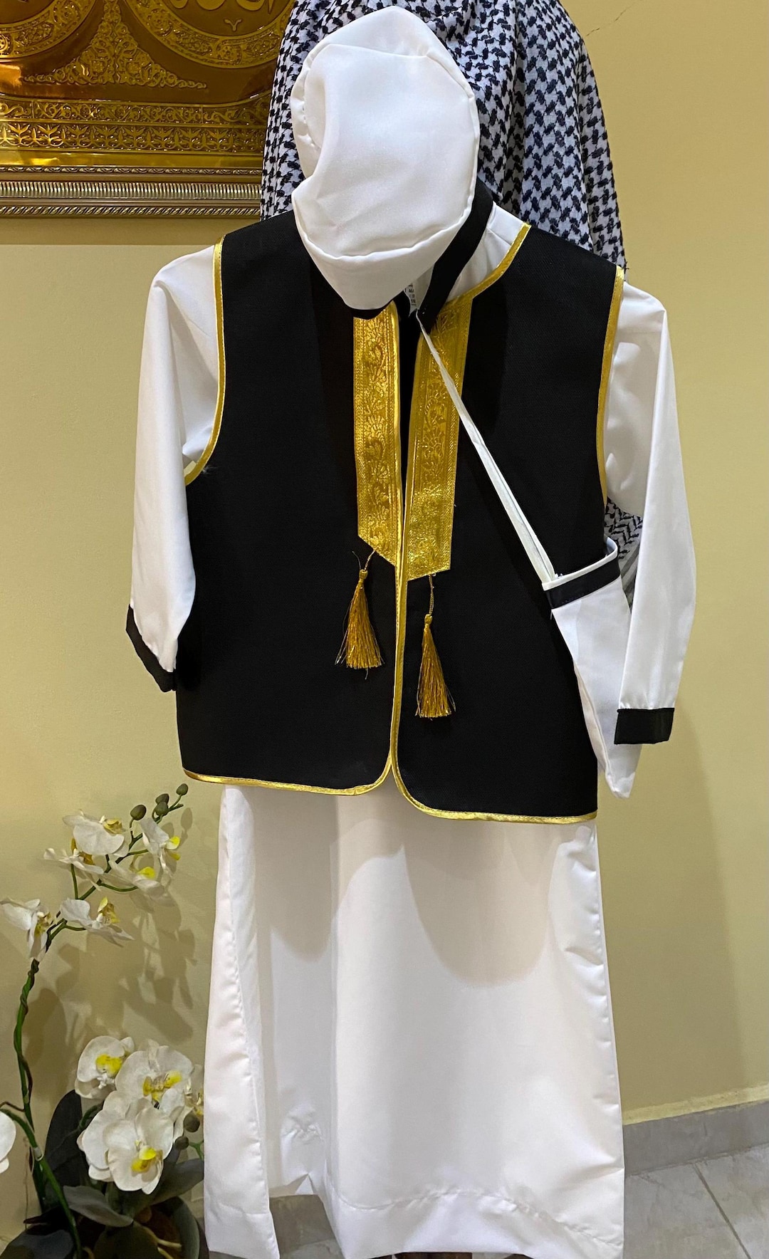 Kids Thobe With Matching Vest, Bag and Cap | Muslim Toddler Abaya Baby ...