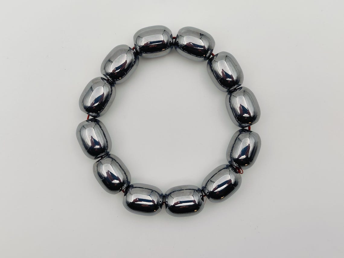 Terahertz Beaded Stretch Bracelet, Healing Energy Bracelet, Unique Oval ...