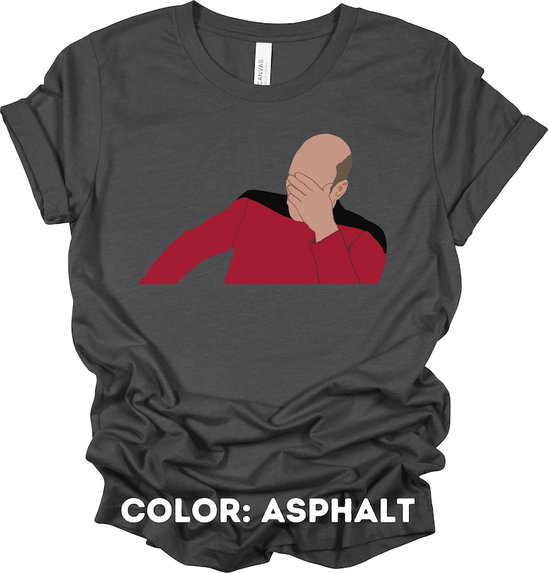 Picard Facepalm Tee / Captain Picard Face Palm / Jean Luc Picard / Star ...
