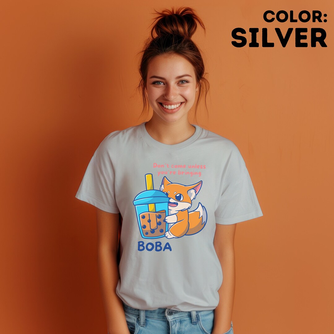 Bring Boba Fox Shirt / Love Boba Milk Tea Tee / Cute Baby Fox / Animals ...