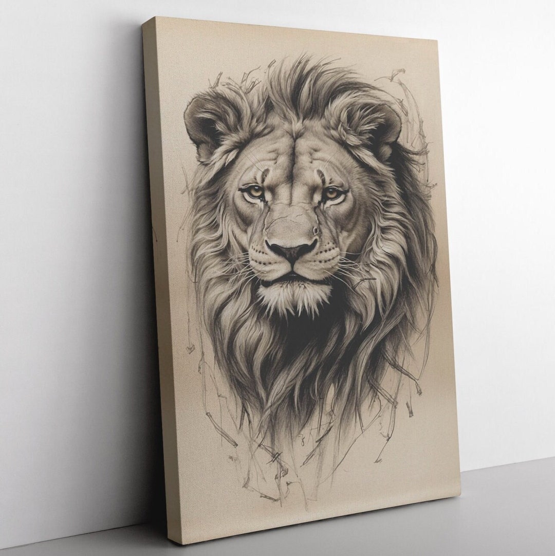 LION SKETCH ART, Lion King, Wildlife Wall Art, Sketch Art, King of ...