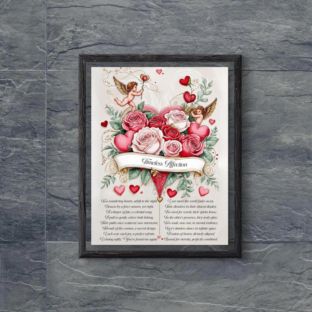 Printable Valentine Love Art, Poem Wall Decor, Romantic Gift, Instant ...