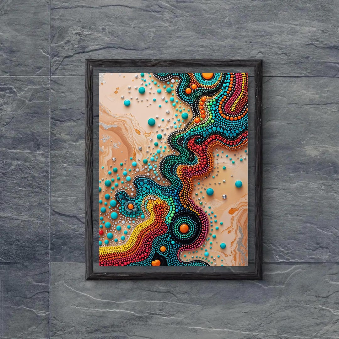 Australian Dot Art, Printable Wall Art, Digital Download, Aboriginal ...
