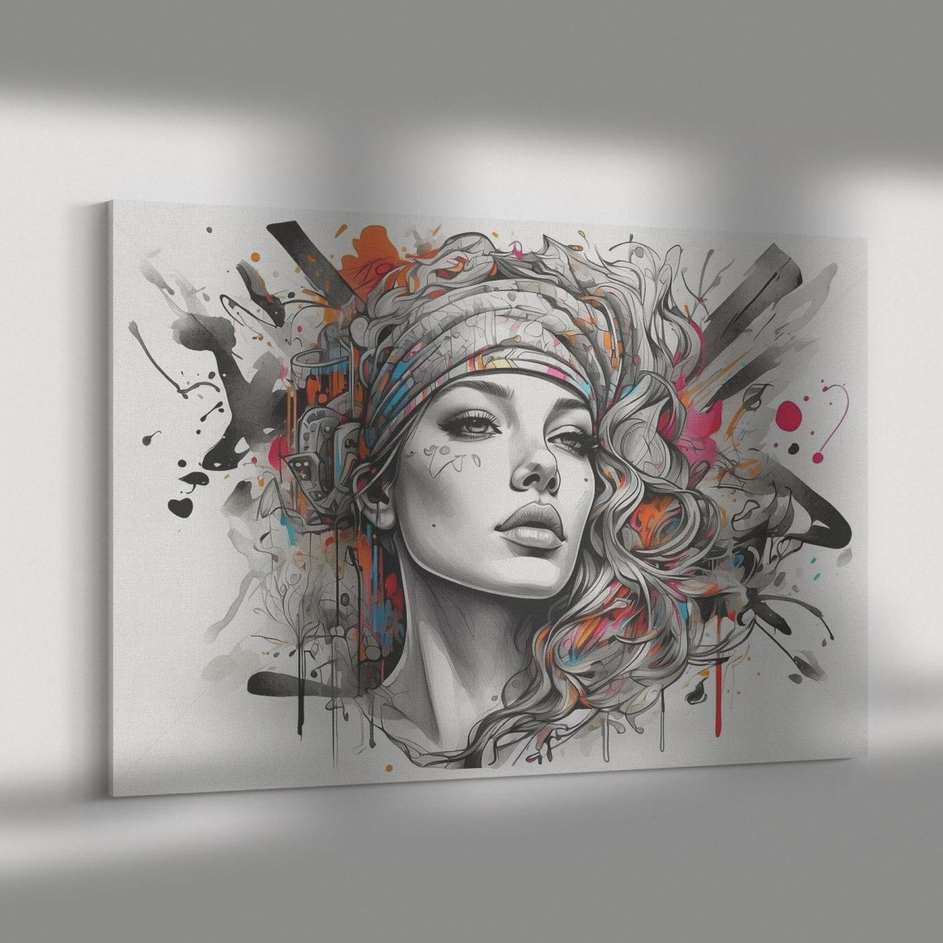 Woman Graffiti Canvas , Graffiti Art, Vector Art Wall Hanging, Graffiti ...