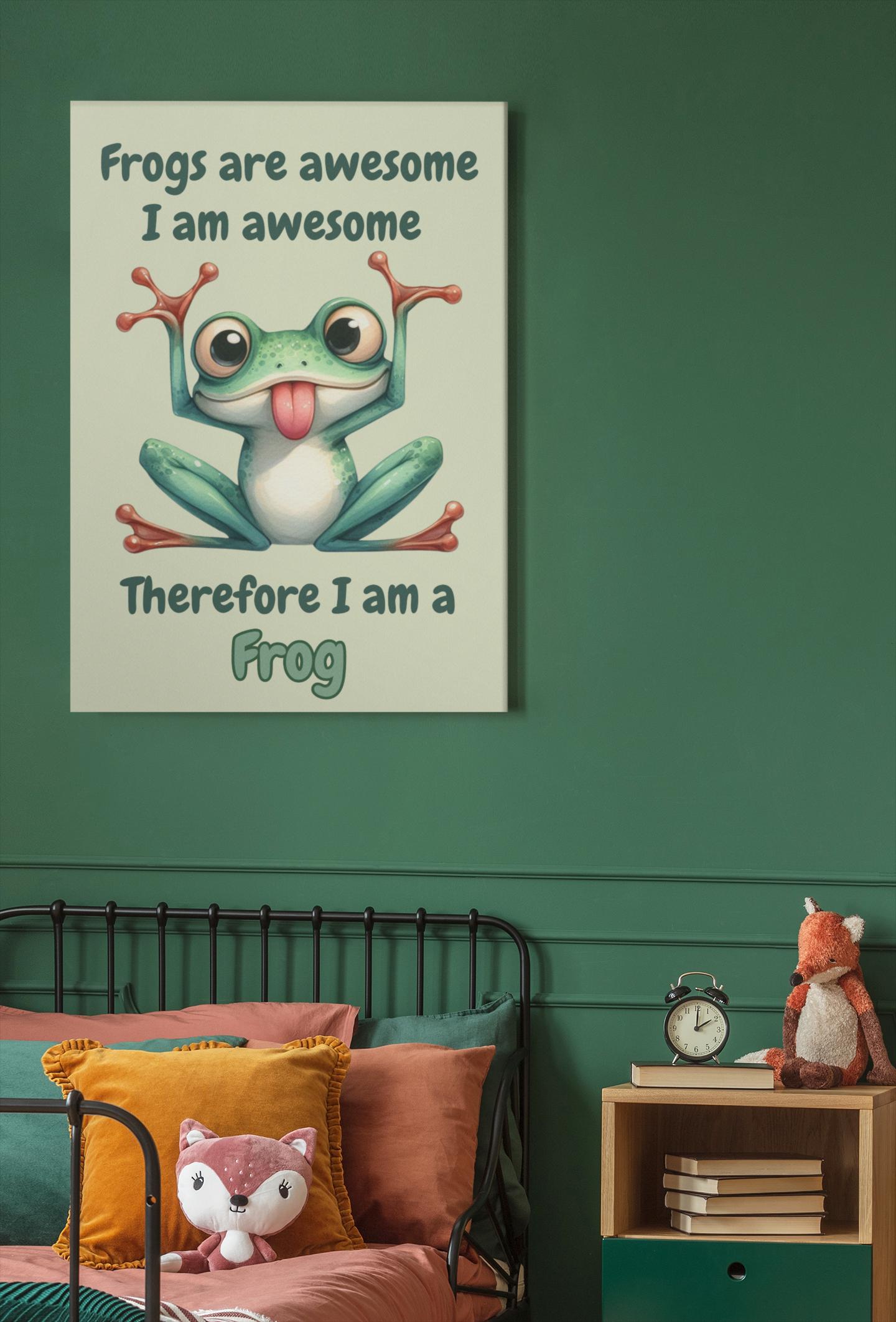 Positive Affirmation Digital Wall Art, Inspirational Frog Decor, Funny ...