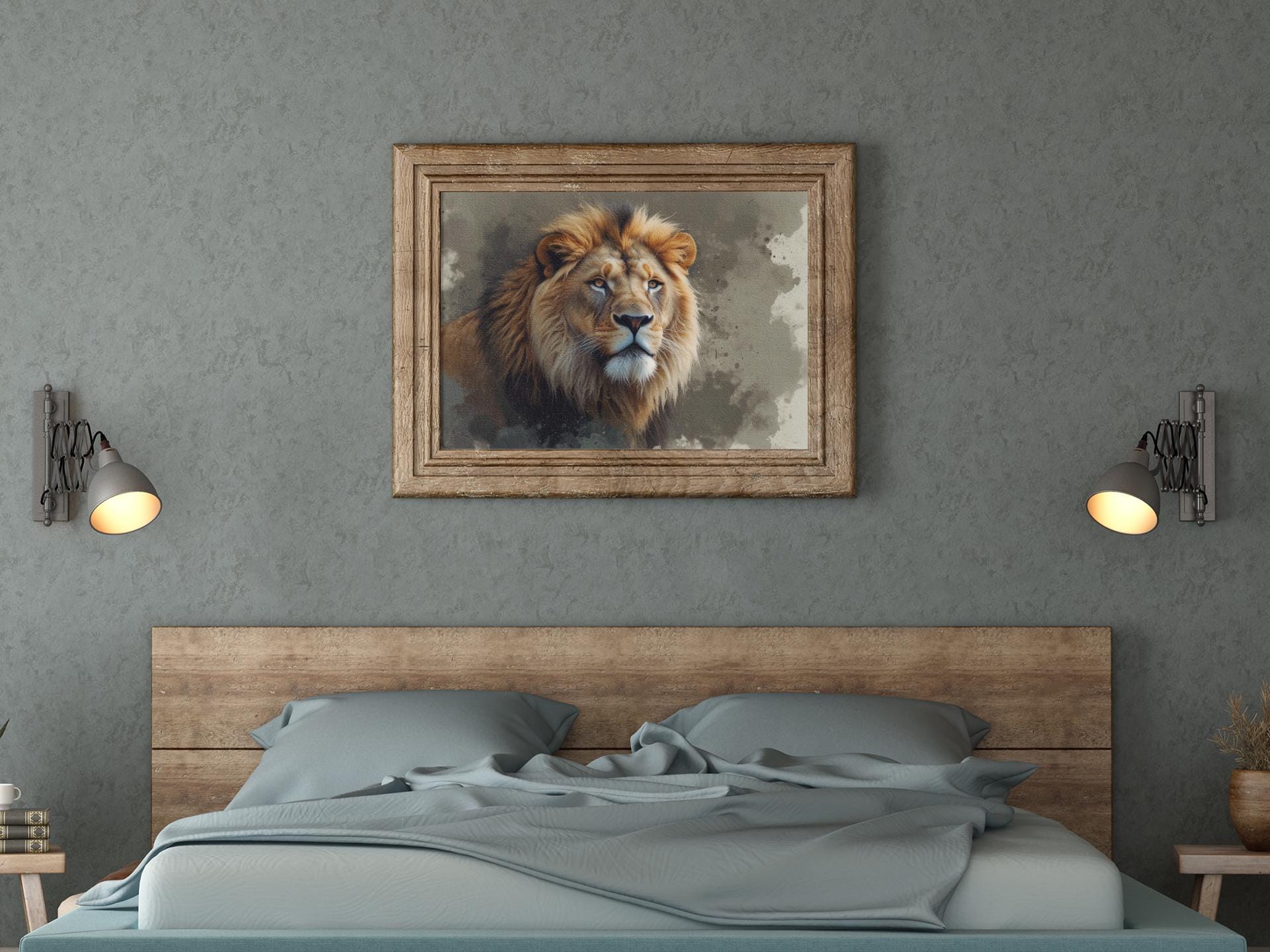 Safari Lion Digital Wall Art, Office Decor, Housewarming Gift, Wedding ...