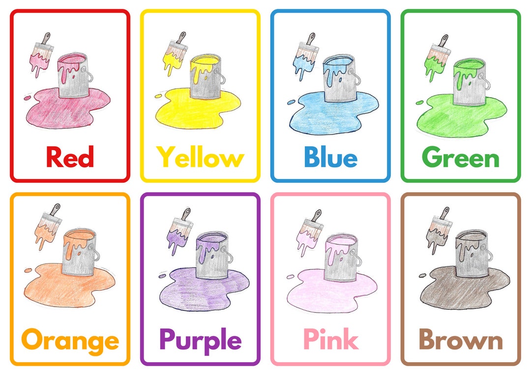 Hand Drawn Color Flashcards - Etsy