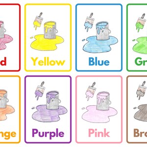 Hand Drawn Color Flashcards - Etsy