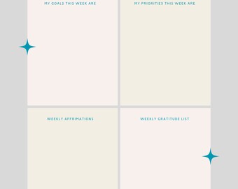 Digital Weekly Check in Template - Etsy