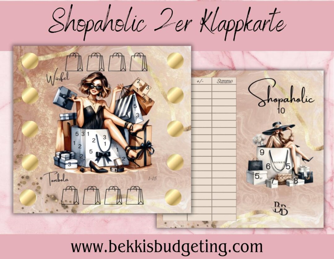 Shopaholic 2-fold Card - Etsy