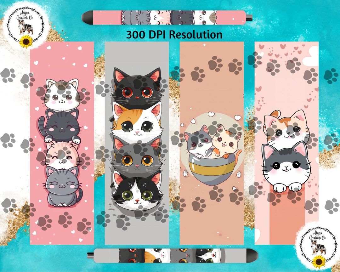 Cat Pen Wraps, Cute Cat Pen Wraps, Custom Pens, Epoxy Pen Wraps, Cat ...