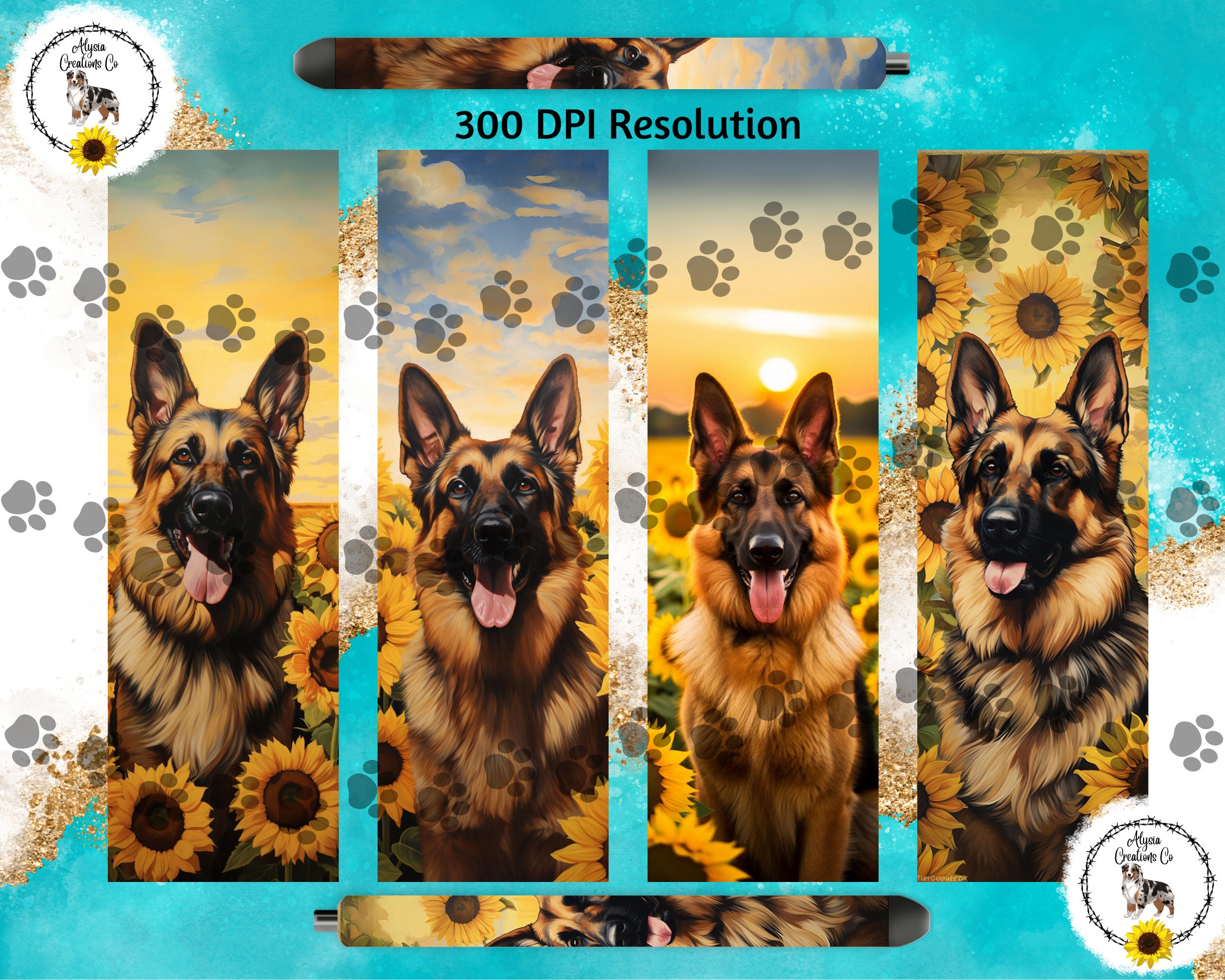 Sunflower German Shepherd Pen Wraps, Dog Pen Wraps, Sunflower Pen Wraps ...