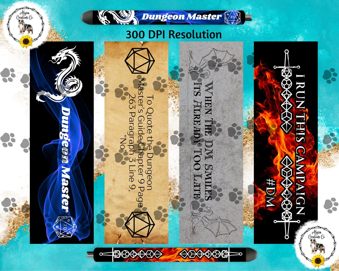 Dungeons and Dragons Pen Wraps, Dnd Pen Wraps, Dnd Gifts, DND Pens ...