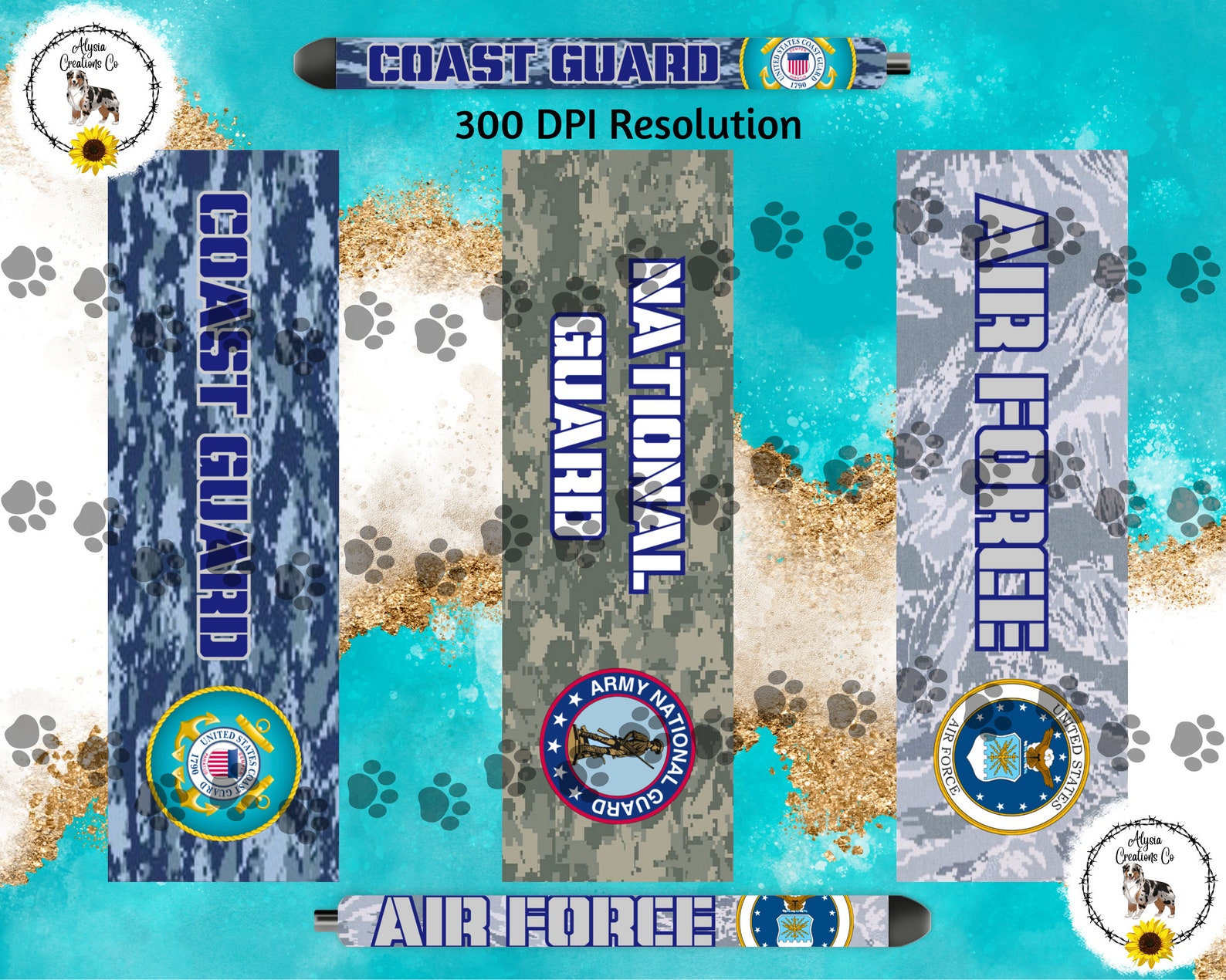Military Pen Wraps, Coast Guard, National Guard, Air Force, US Military ...