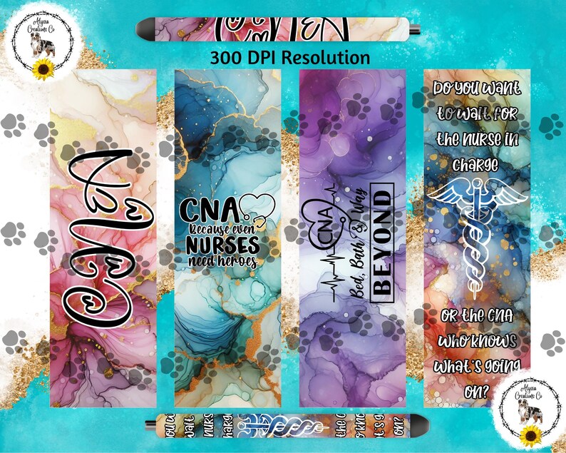 CNA Pen Wraps, CNA Gifts, Epoxy Pen Wraps, Colorful Pen Wraps ...