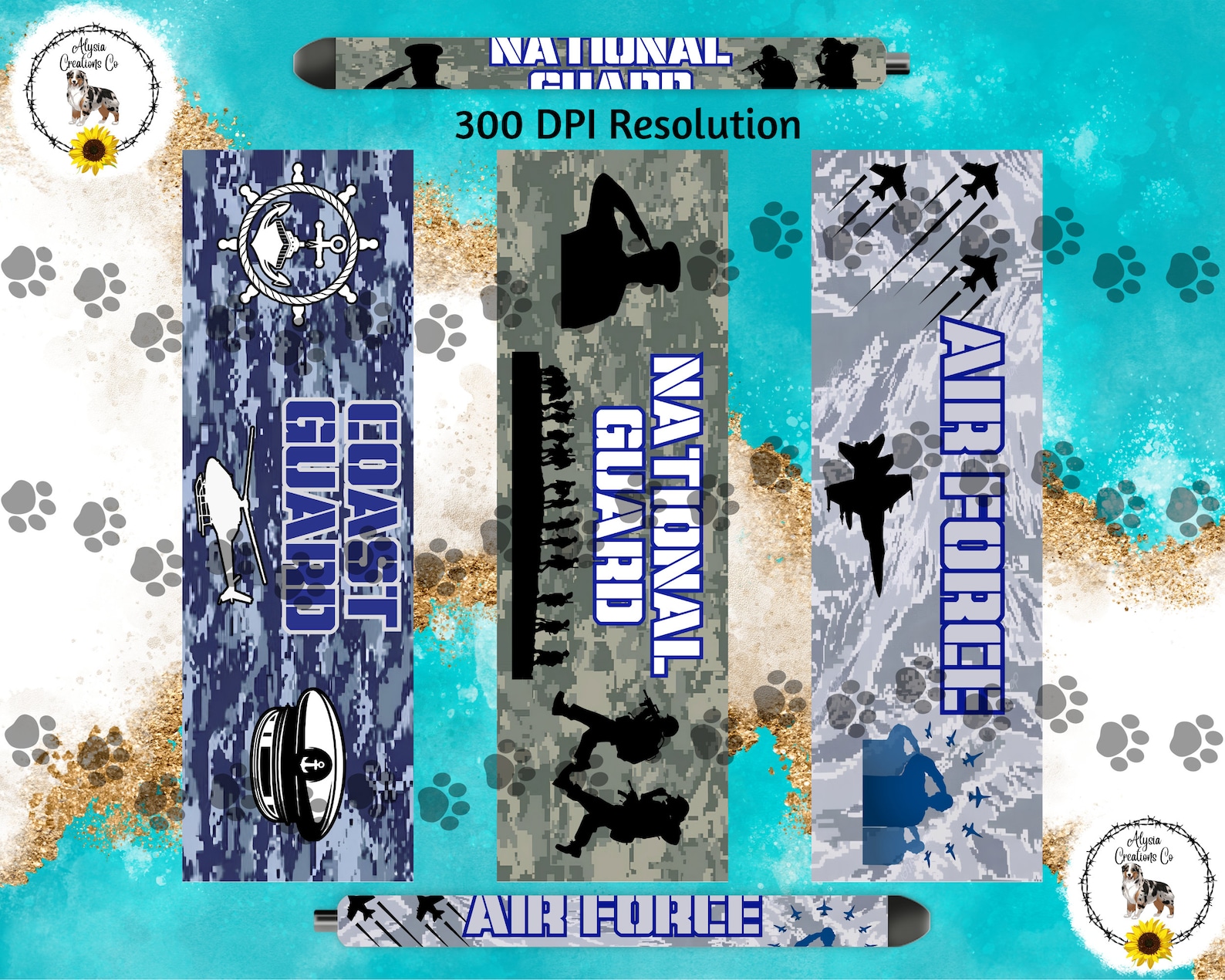 Military Pen Wraps, Coast Guard, National Guard, Air Force, US Military ...