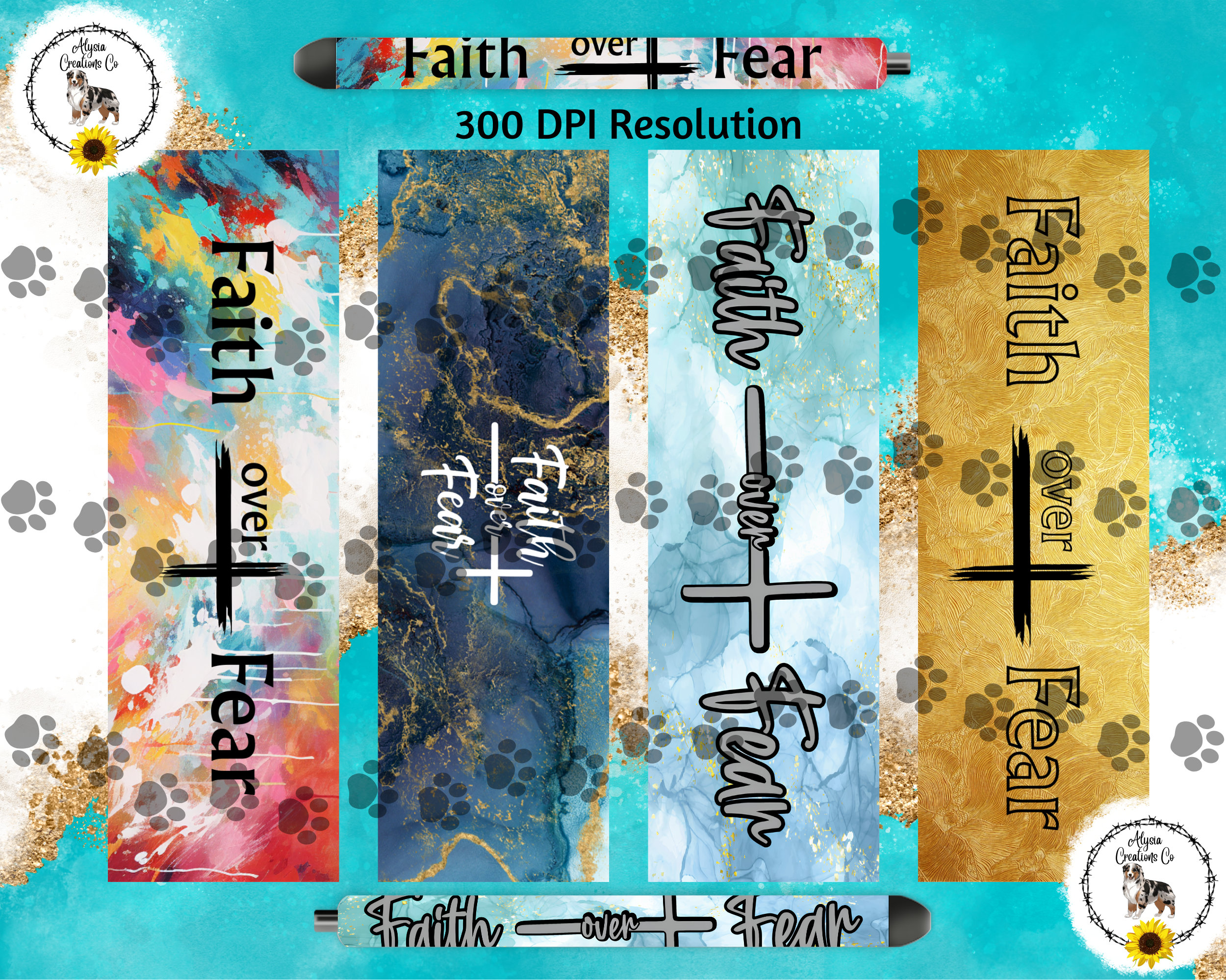 Faith Over Fear Pen Wraps, Christian Pen Wraps, Faith Gifts, Epoxy Pen ...
