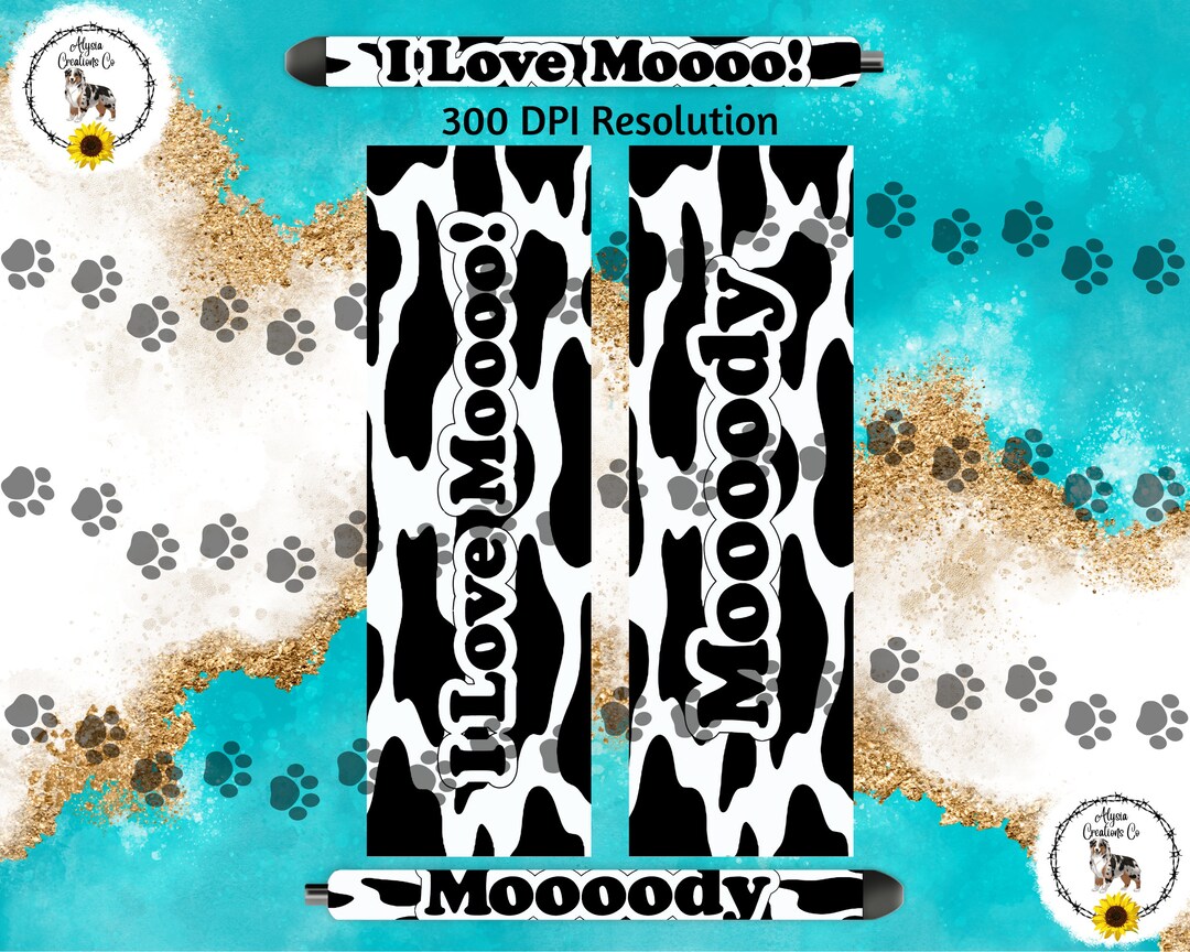 Cow Print Pen Wraps, Cow Lover Gifts, Epoxy Pen Wrap, Custom Pen Wrap ...