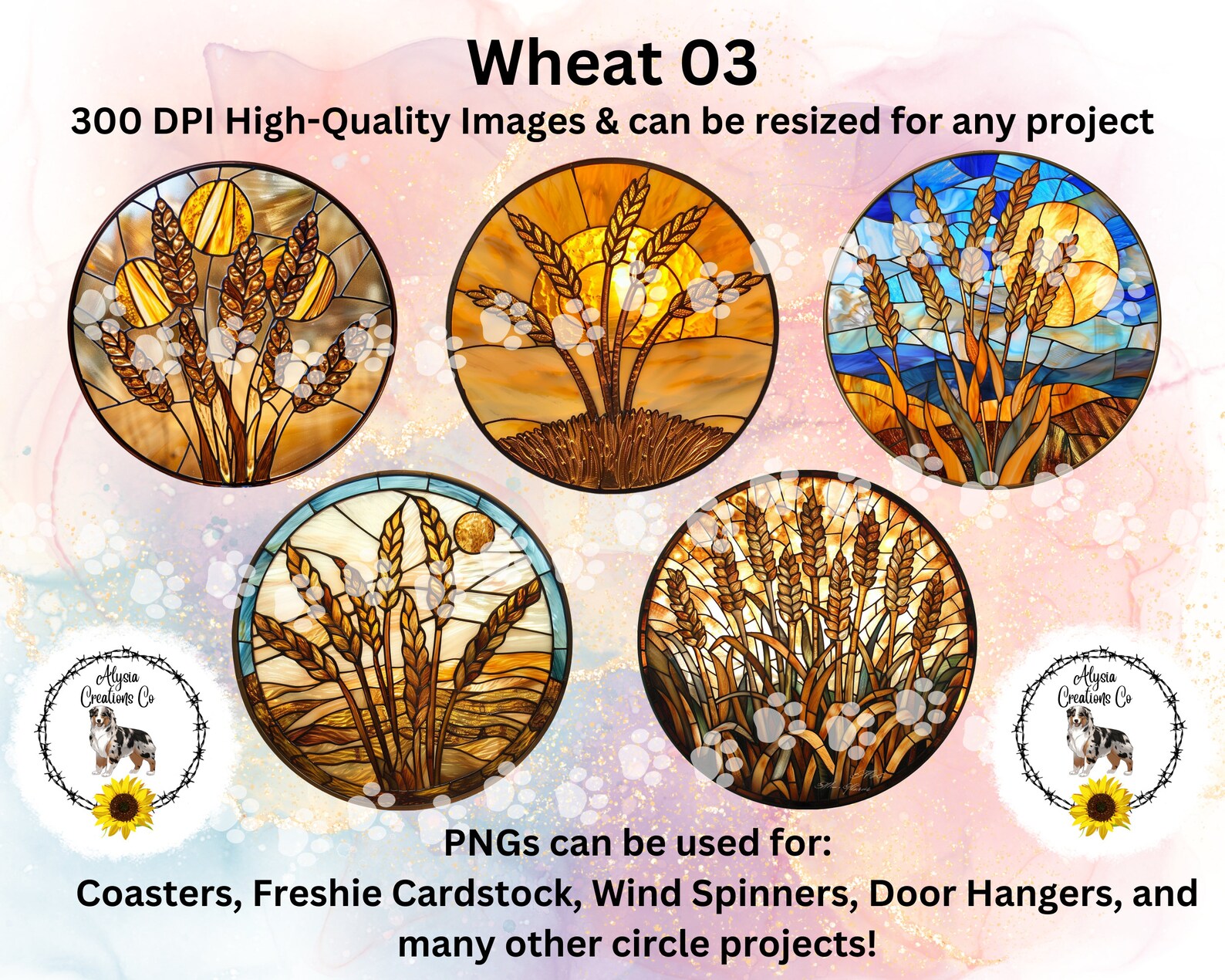 Wheat Stained Glass, Wheat Pngs, Harvest Pngs, Coaster Pngs, Wind ...