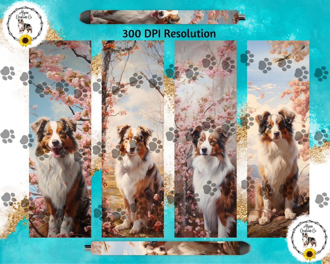 Blossom Australian Shepherd Pen Wraps, Dog Pen Wraps, Spring Pen Wraps ...