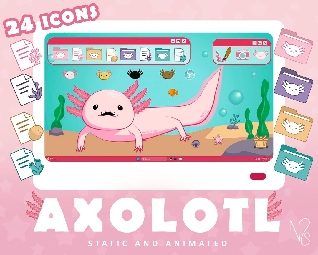 Axolotl Static and Animated Wallpaper Only for Windows Axolotl Static ...